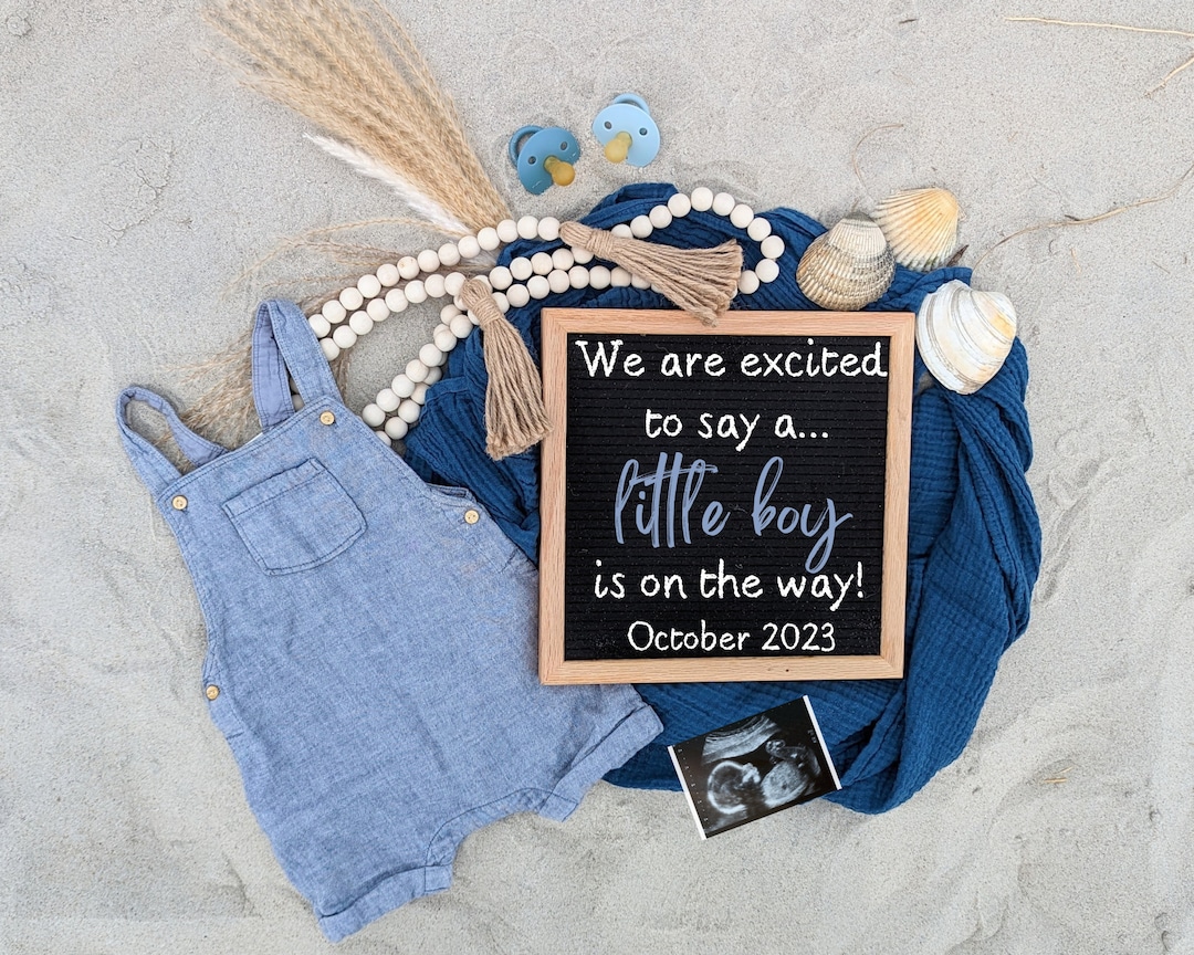 It's a Boy Gender Reveal Boy Pregnancy Announcement | Beach Baby| Ocean ...