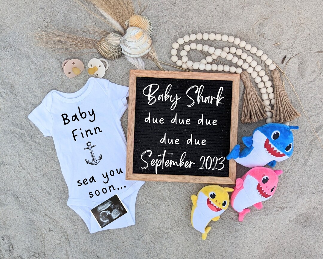 Beach Pregnancy Announcement | Baby Shark| Pregnancy Announcement ...