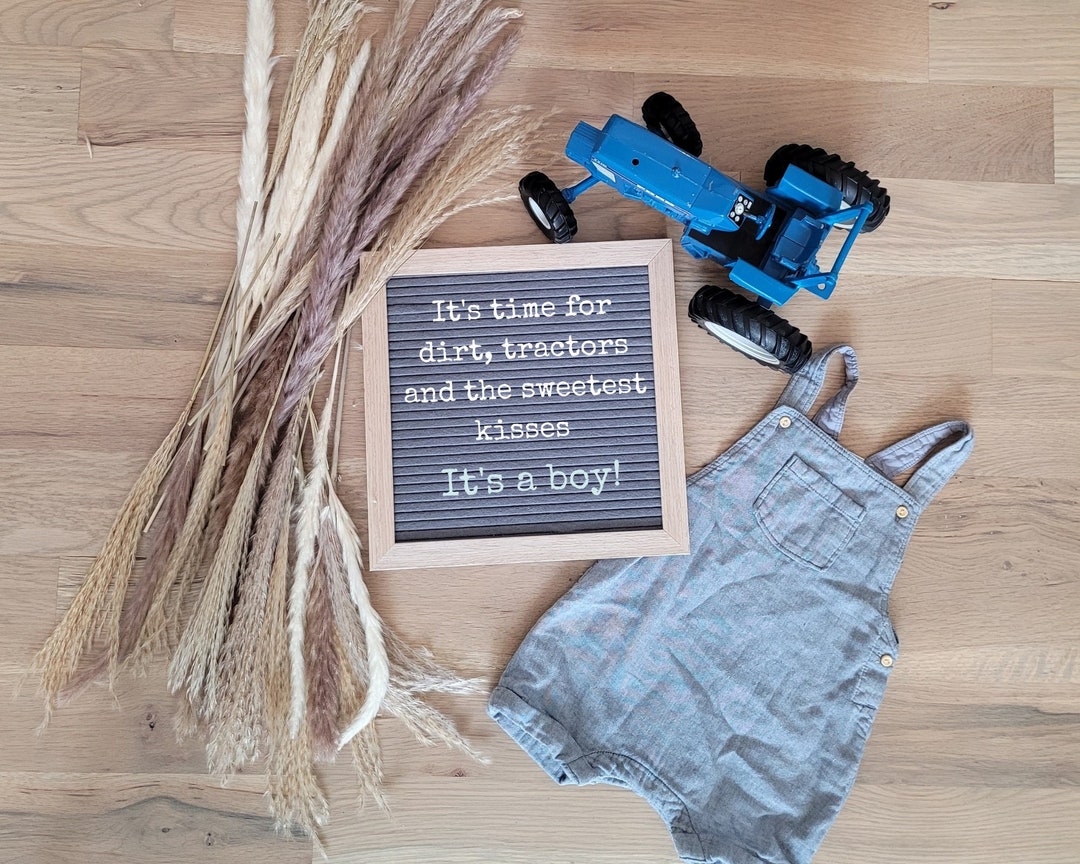 Tractor It's A Boy Gender Reveal Announcement: Social Media (digital ...