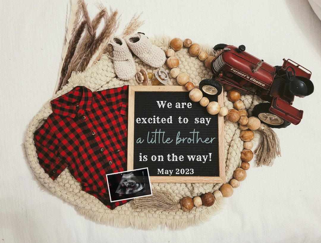 It's a Boy Gender Reveal Boy| Buffalo Print| Baby Brother | Tractor ...