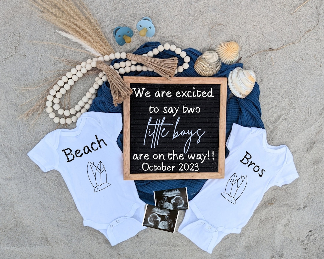 Twin Boy Beach Gender Reveal Boy Pregnancy Announcement | Beach Baby ...