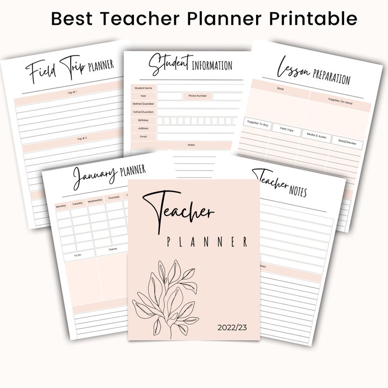 A4 TEACHER PLANNER PRINTABLE | Academic Planner| Grade Tracker|lesson ...