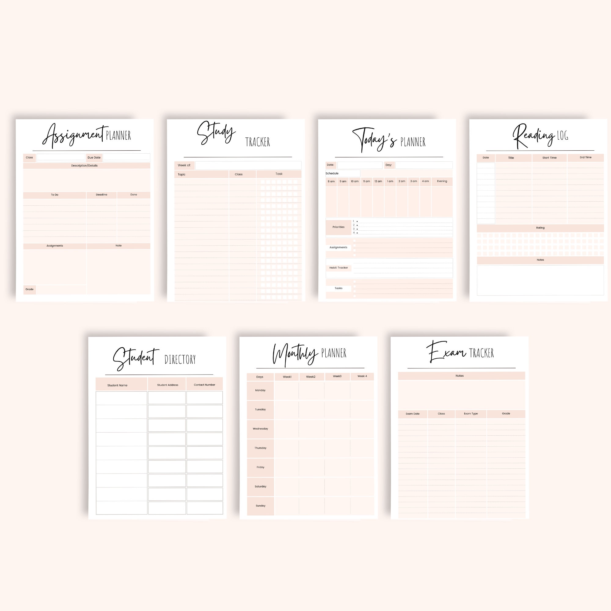 A4 TEACHER PLANNER PRINTABLE | Academic Planner| Grade Tracker|lesson ...