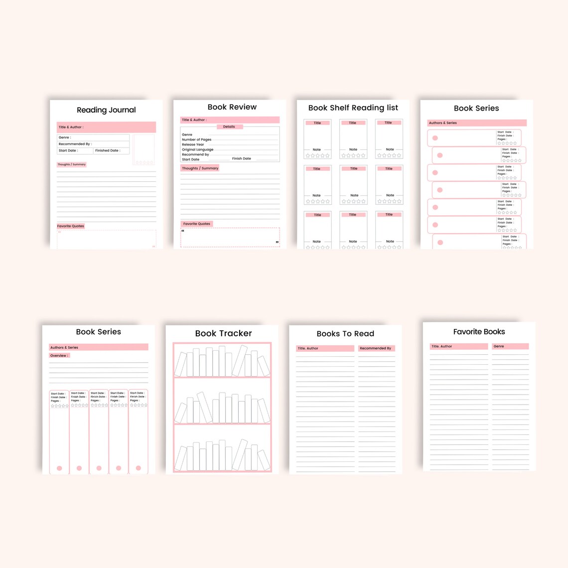 Printable Reading Journal, Reading Log, Reading Journal, Book Wishlist ...