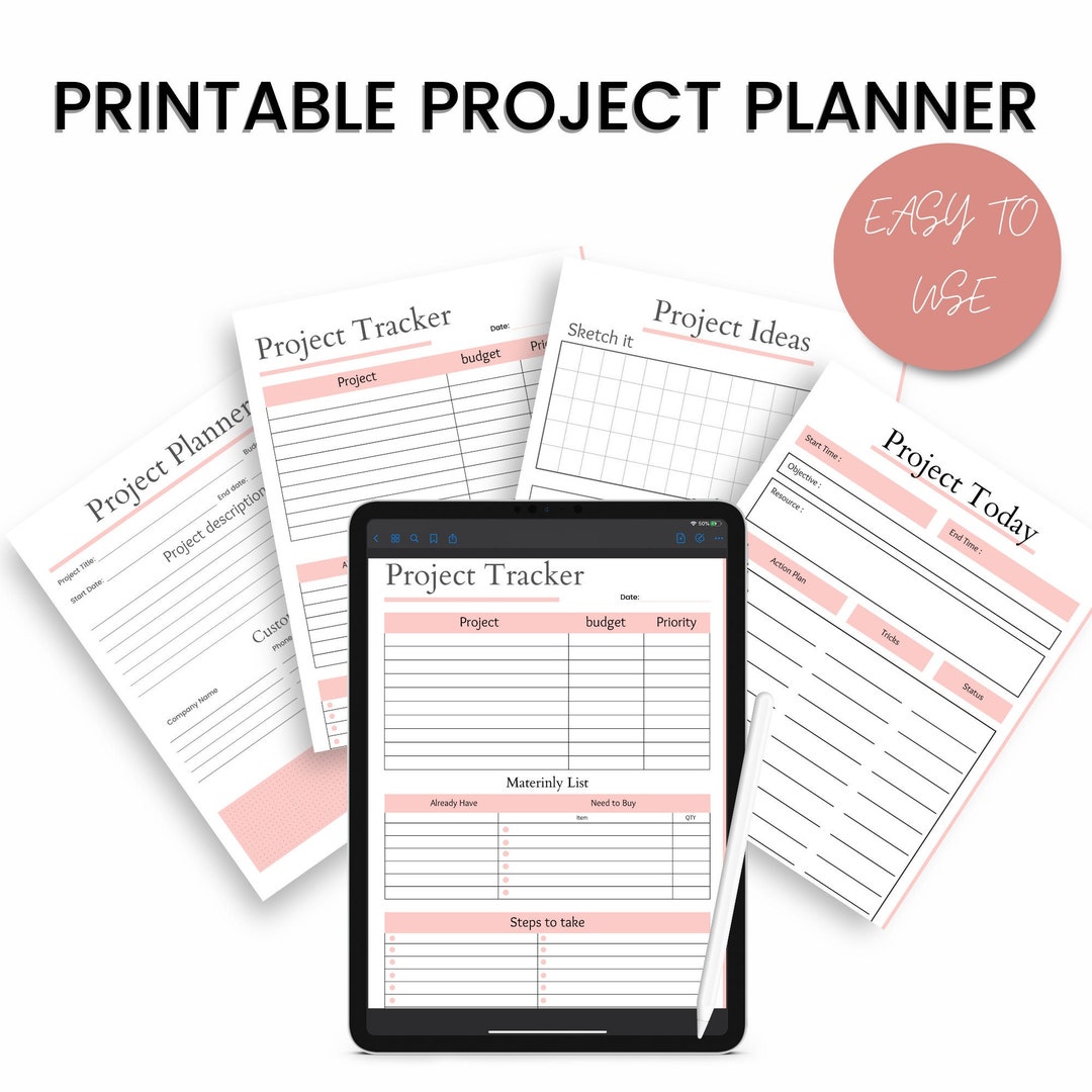 Printable Project Planner| Project Tracker| Project Time Tracker ...
