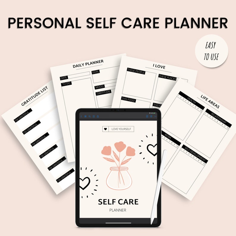 Women Printable Self Care Planner| Self Care Journal | Wellness Planner ...