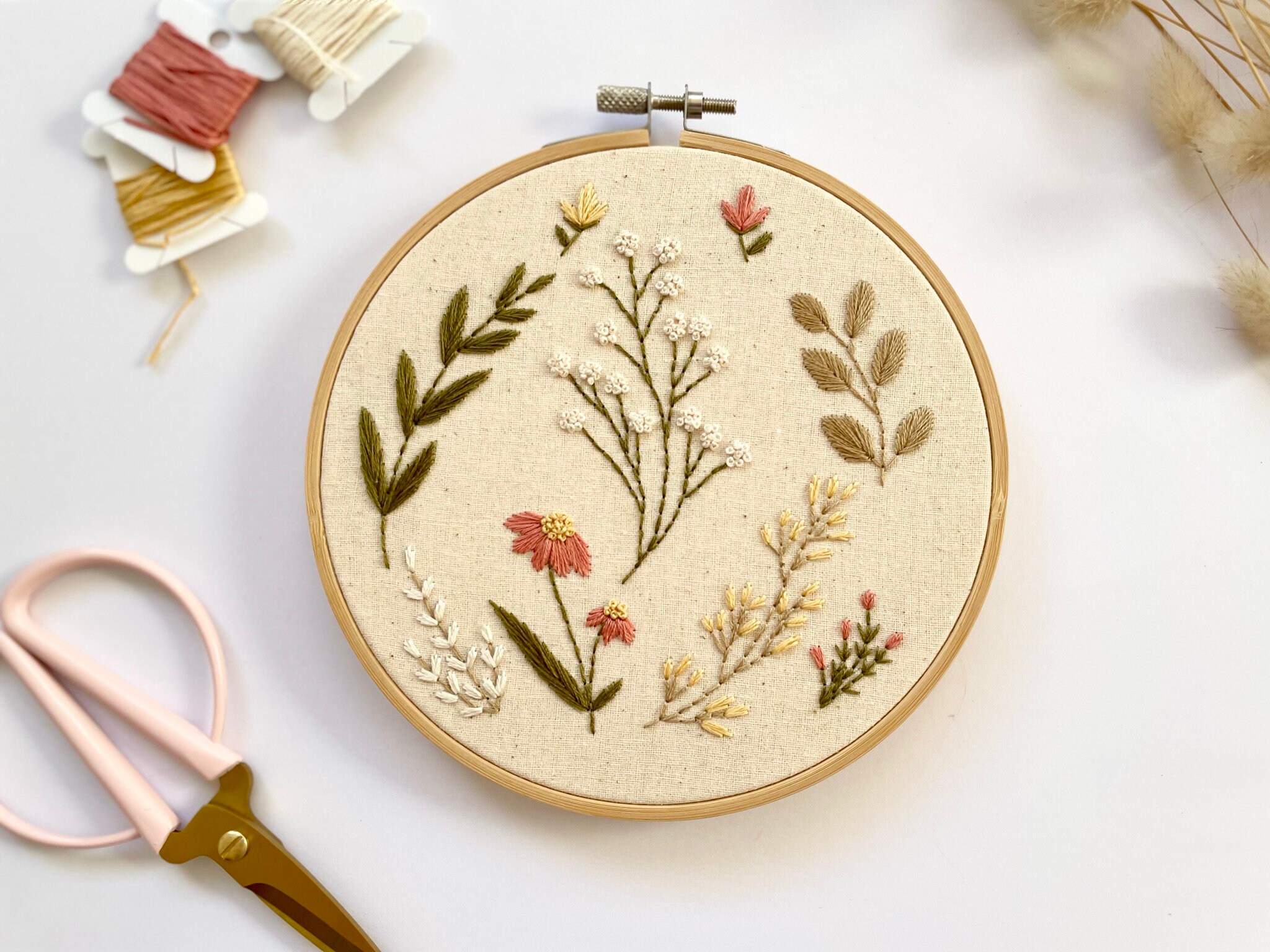 Embroidery Pattern, Digital Pattern Download, PDF Pattern, Floral ...