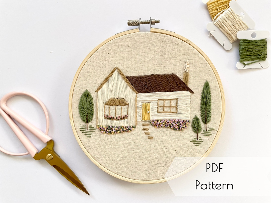 Embroidery Pattern, PDF Pattern, Embroidery Digital Download, House ...