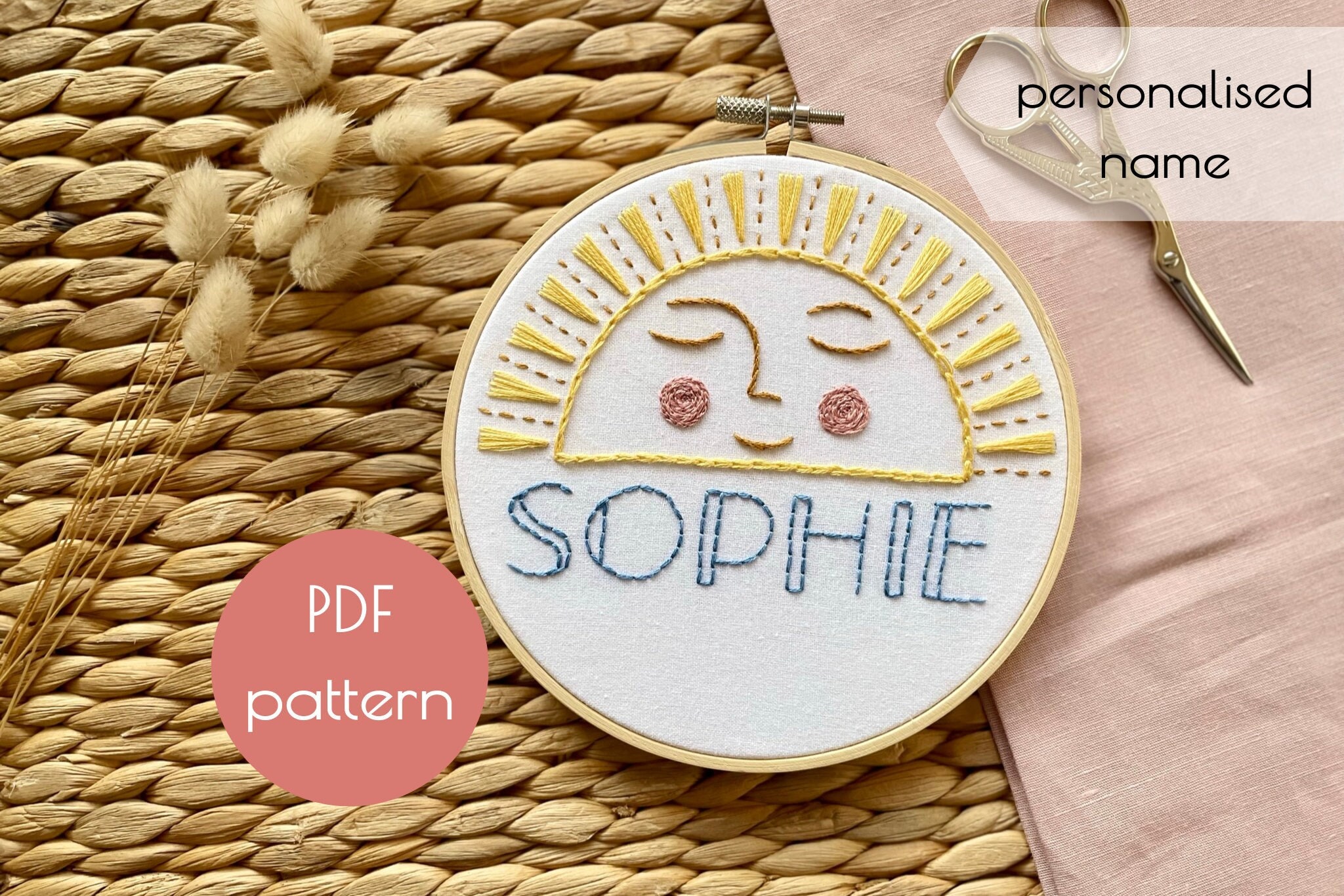 Personalised Name Embroidery Pattern – PDF Pattern - Digital Download ...