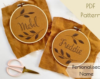 Personalised Name Embroidery Pattern Digital Download PDF - Etsy