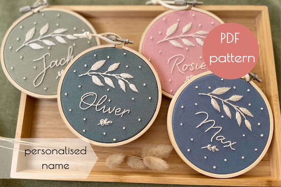 Personalised Name Embroidery Pattern Digital Download PDF - Etsy