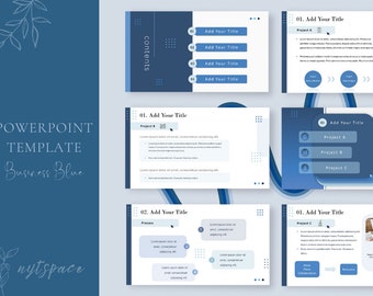 Minimal Modern Powerpoint Presentation Template Light Blue - Etsy