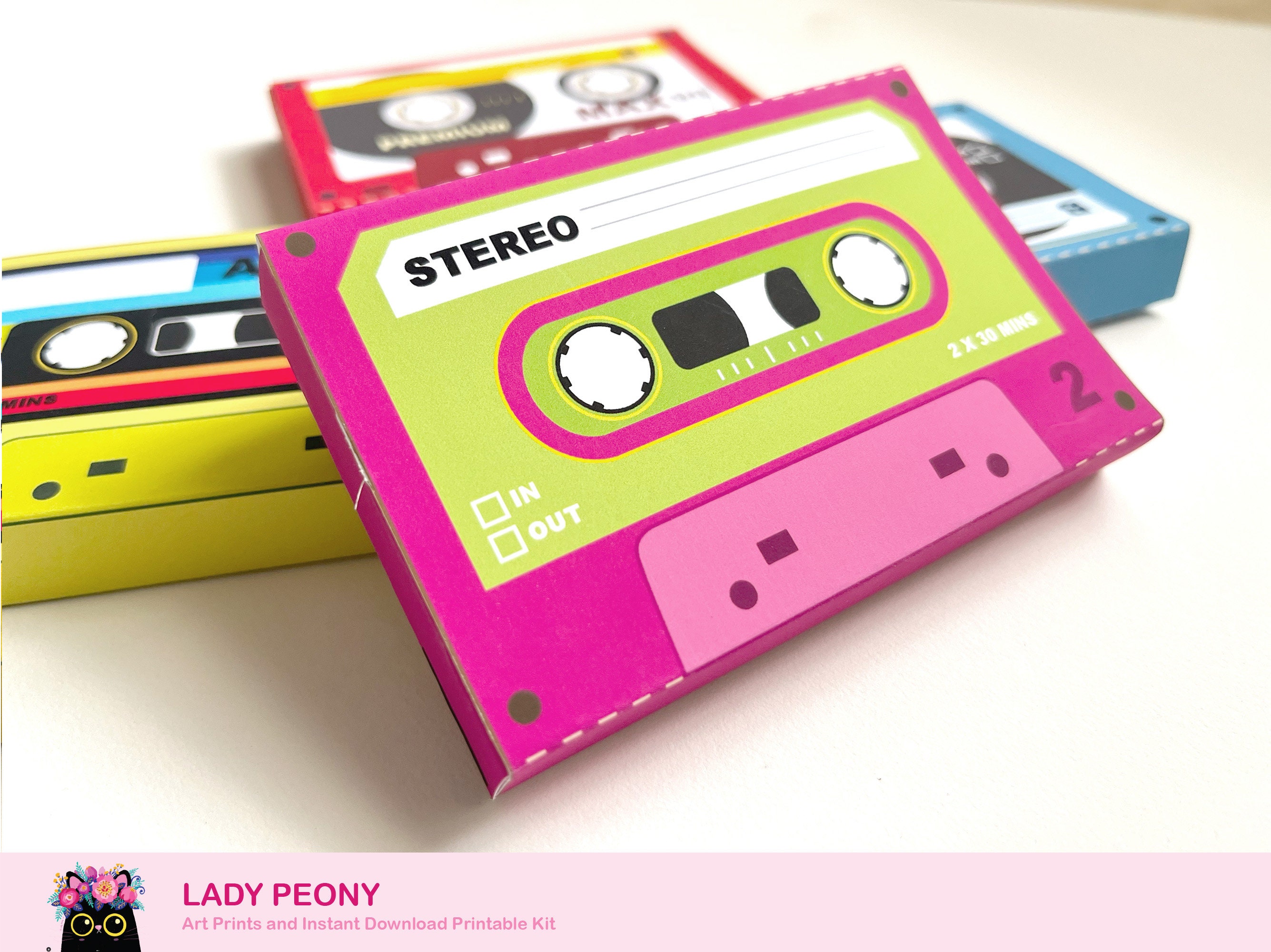 Retro Cassette Tape T Box Cassette Nostalgia T Card Box Party Cute Stranger Things