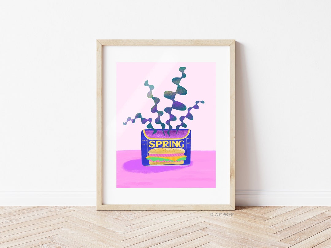 Spam Planter Art Decor, Floral Wall Art, Cute Plant Art, Spam Tin Can ...