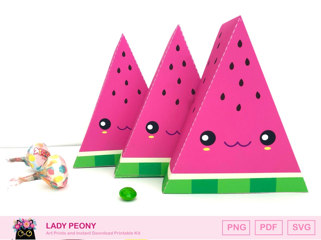 Watermelon Favor Box: Printable Treat & Gift Card Holder (instant ...