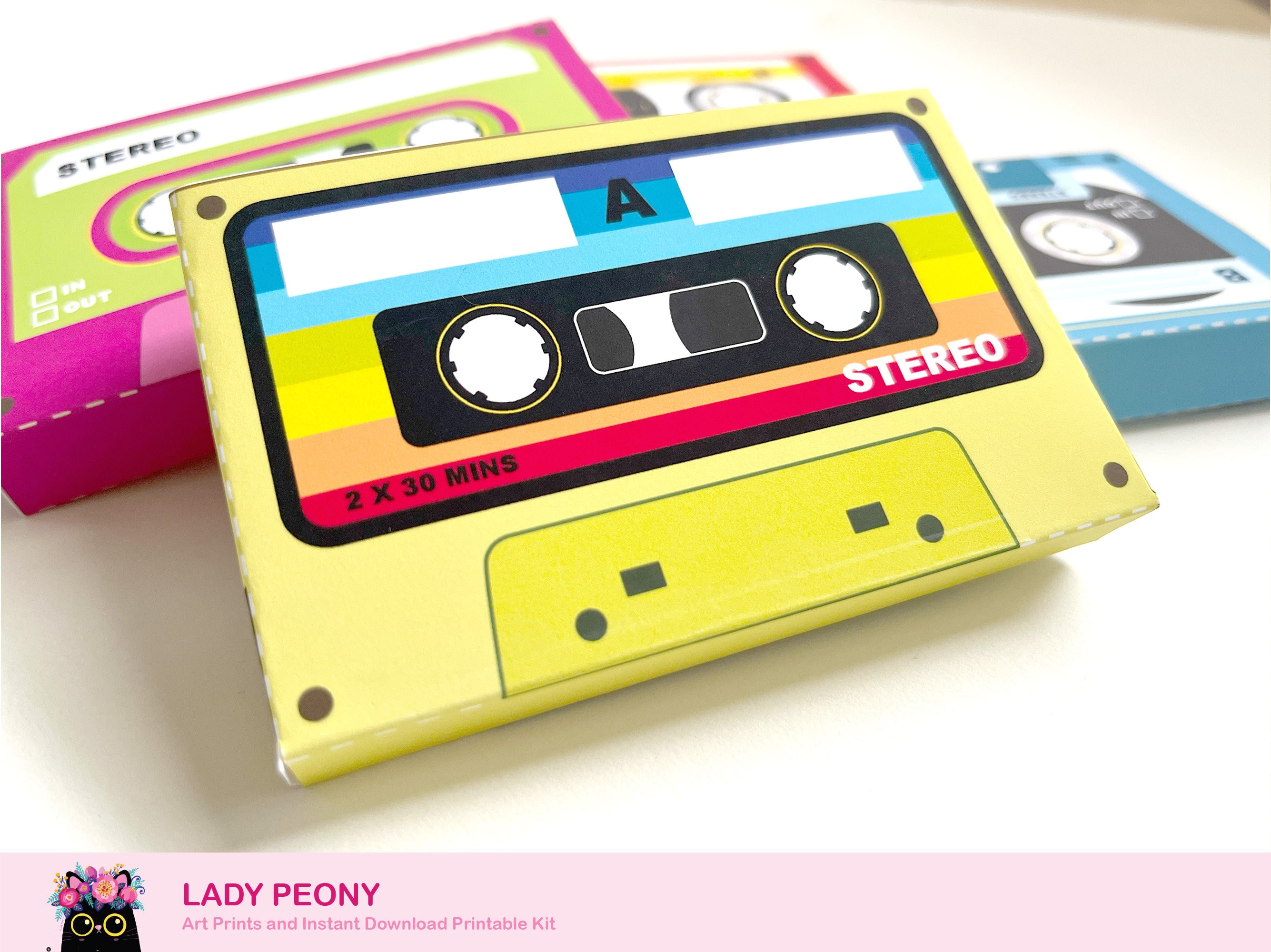 Retro Cassette Tape T Box Cassette Nostalgia T Card Box Party Cute Stranger Things
