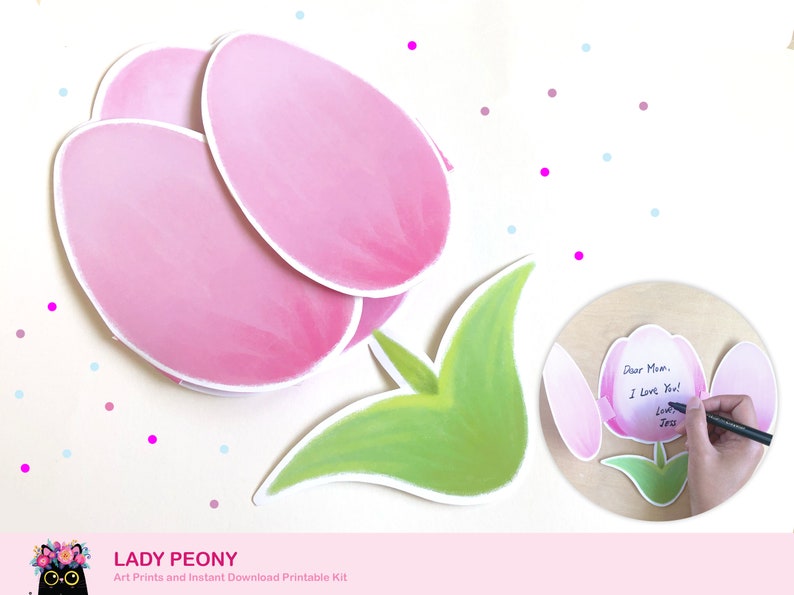 Tulip Flower Card | DIY Floral Gift Card Mother's Day Get Well Soon ...