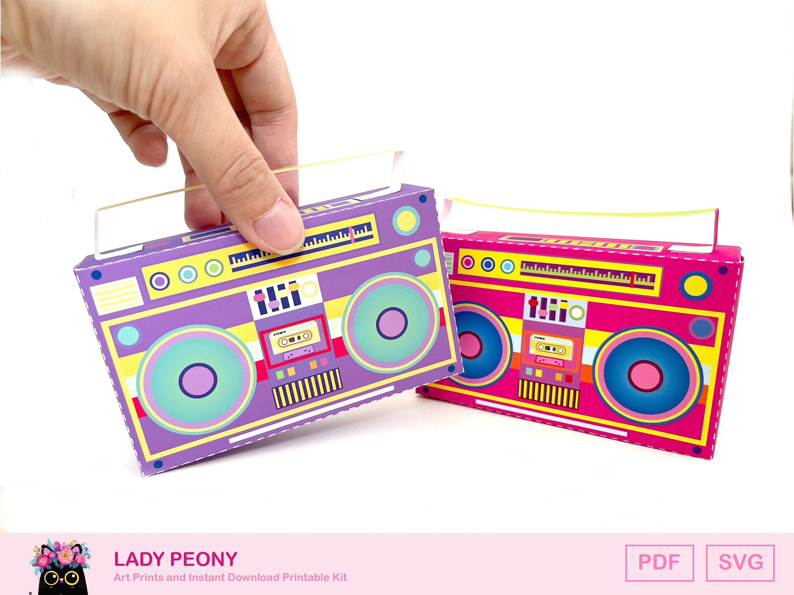 Retro Boombox Gift Box Retro Boombox Nostalgia Gift Card Box, Party ...