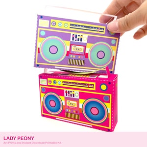 Retro Boombox Gift Box: Printable Art Kit (instant Download) - Etsy