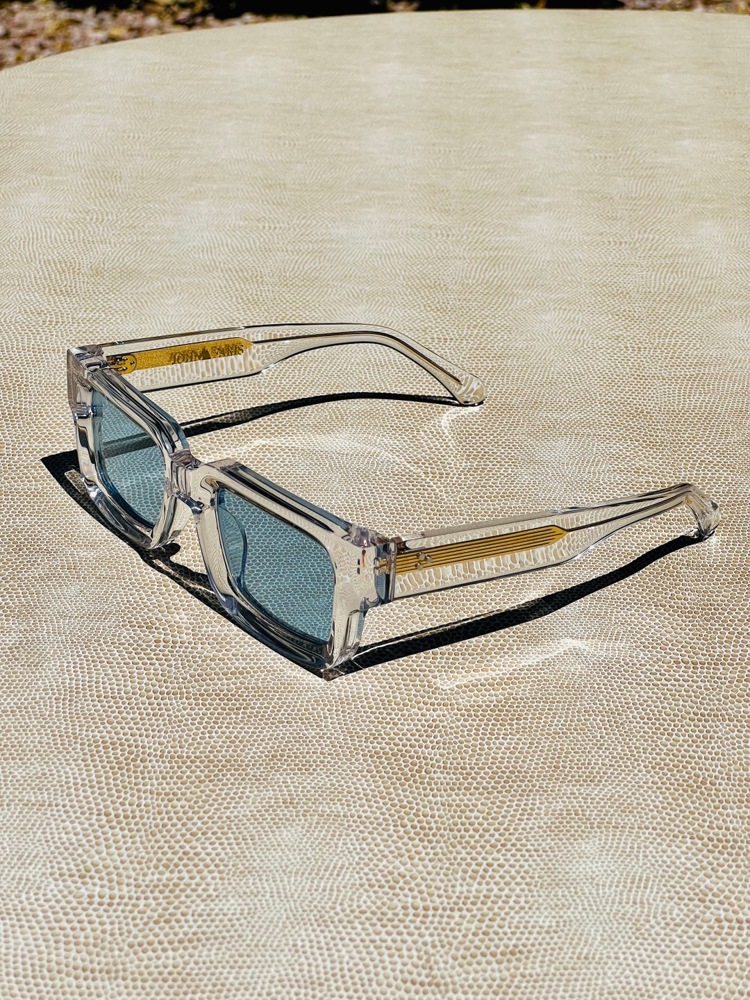 John Faris Hand-made Clear Italian Mazzucchelli Acetate Glasses With Gold-plated Temples and 5 ...