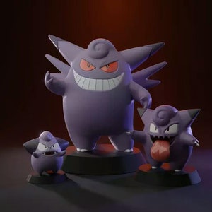 Gengar, Haunter, and Gastly Figure Model unpainted - Etsy