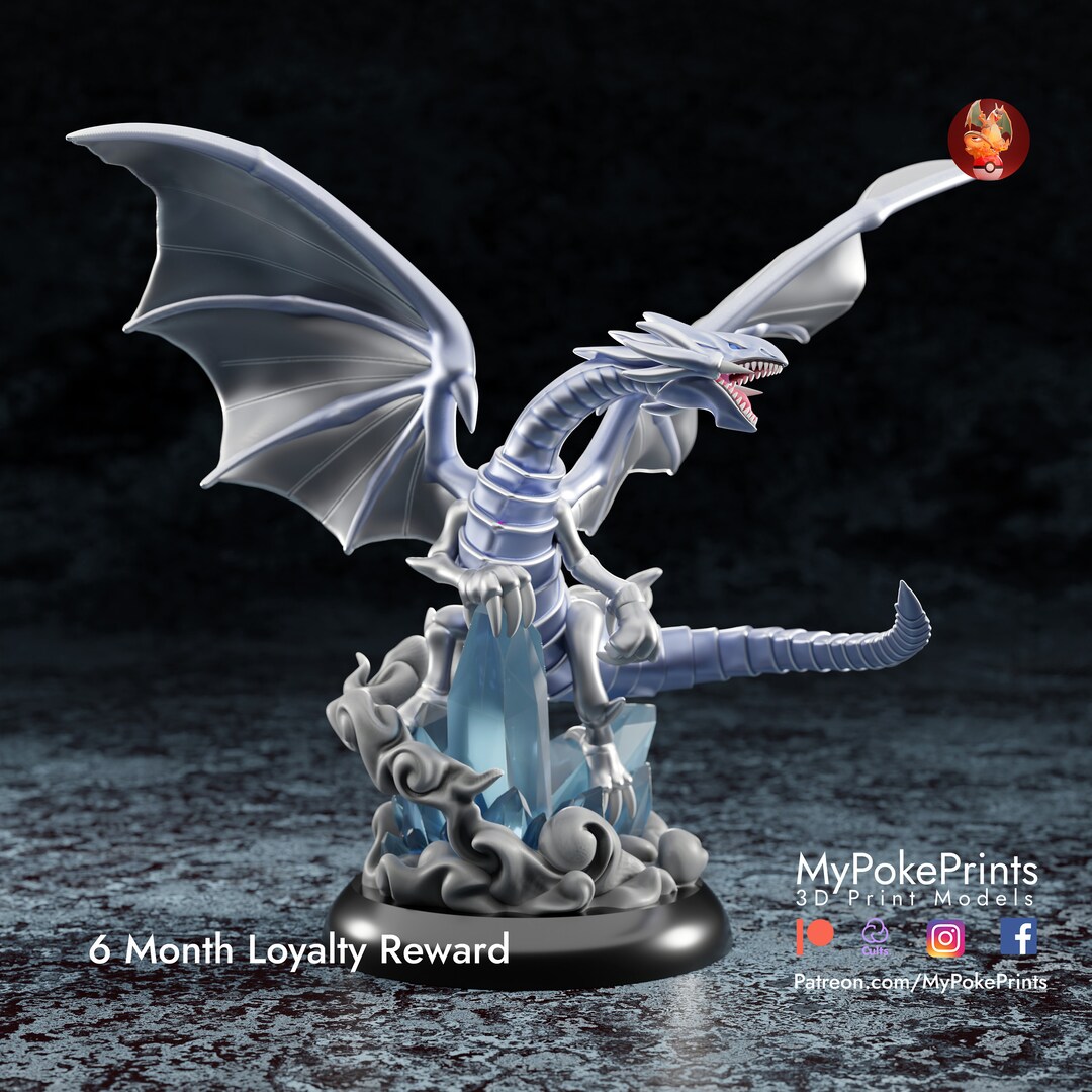 Blue Eyed White Dragon Model/figurine(unpainted) - Etsy