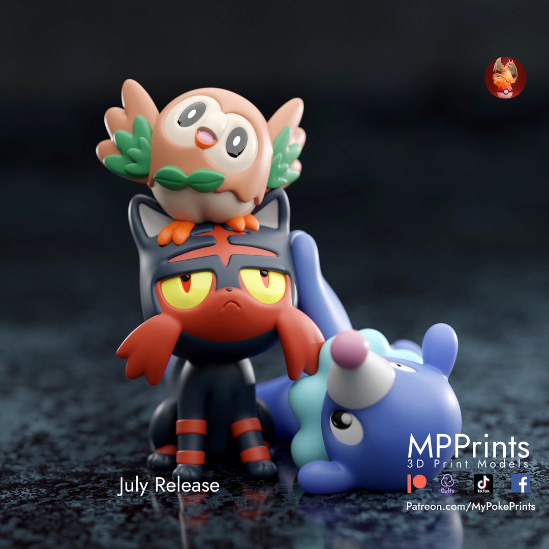 Generation 7 Starters Model/figurines (unpainted) - Etsy