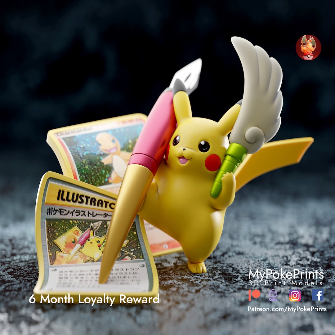 Illustrator Pikachu Pokémon Figurine/model (unpainted) - Etsy