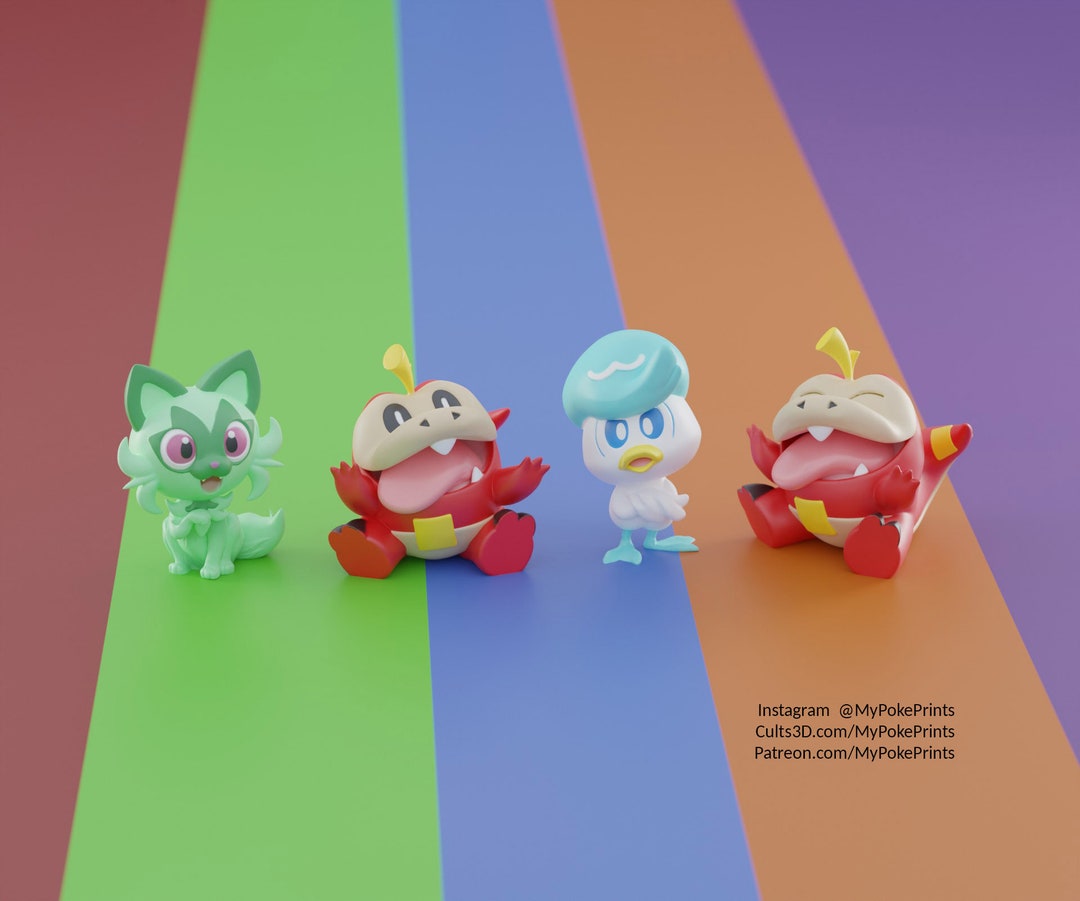 Fuecoco, Quaxkly, and Sprigato Pokemon Second Pose Model/figurine ...