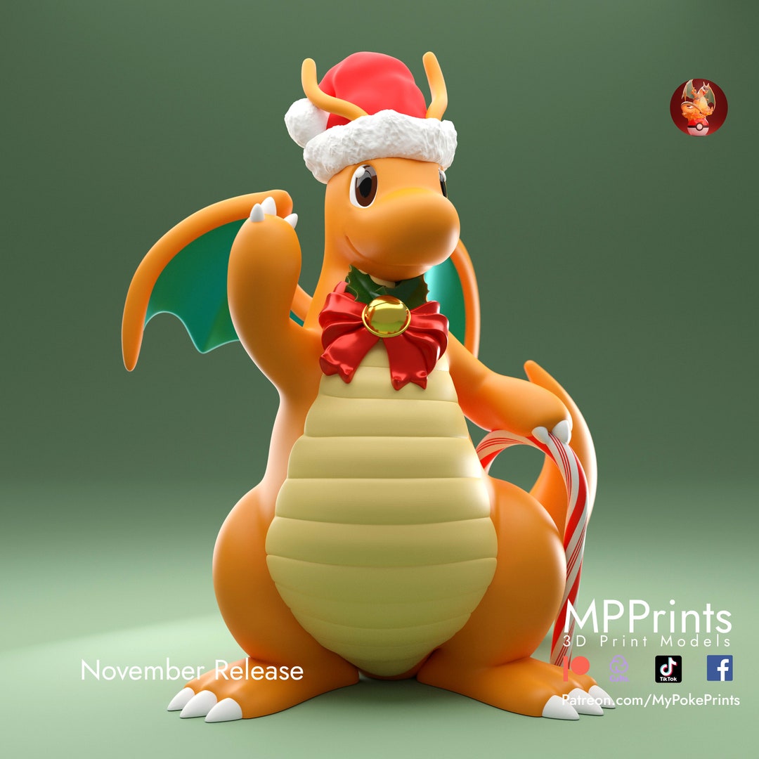 Holiday Dragonite Pokemon Model/figurine(unpainted) - Etsy