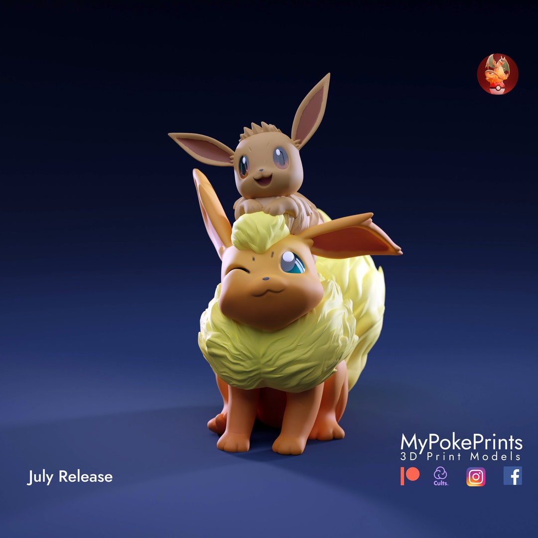 Flareon/eevee Pokemon Model/figurine(unpainted) - Etsy