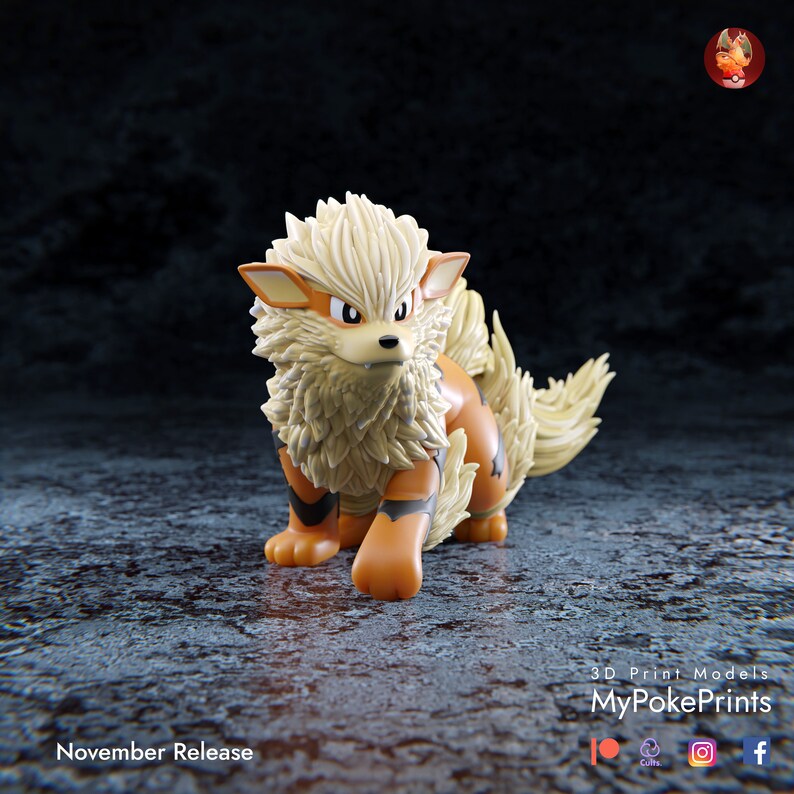 Arcanine Pokemon Model/figurineunpainted - Etsy