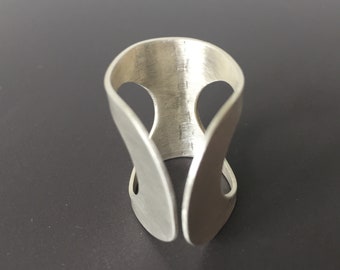 Sterling Silver Wavy Ring, Silver Sculptural Band Statement Ring ...