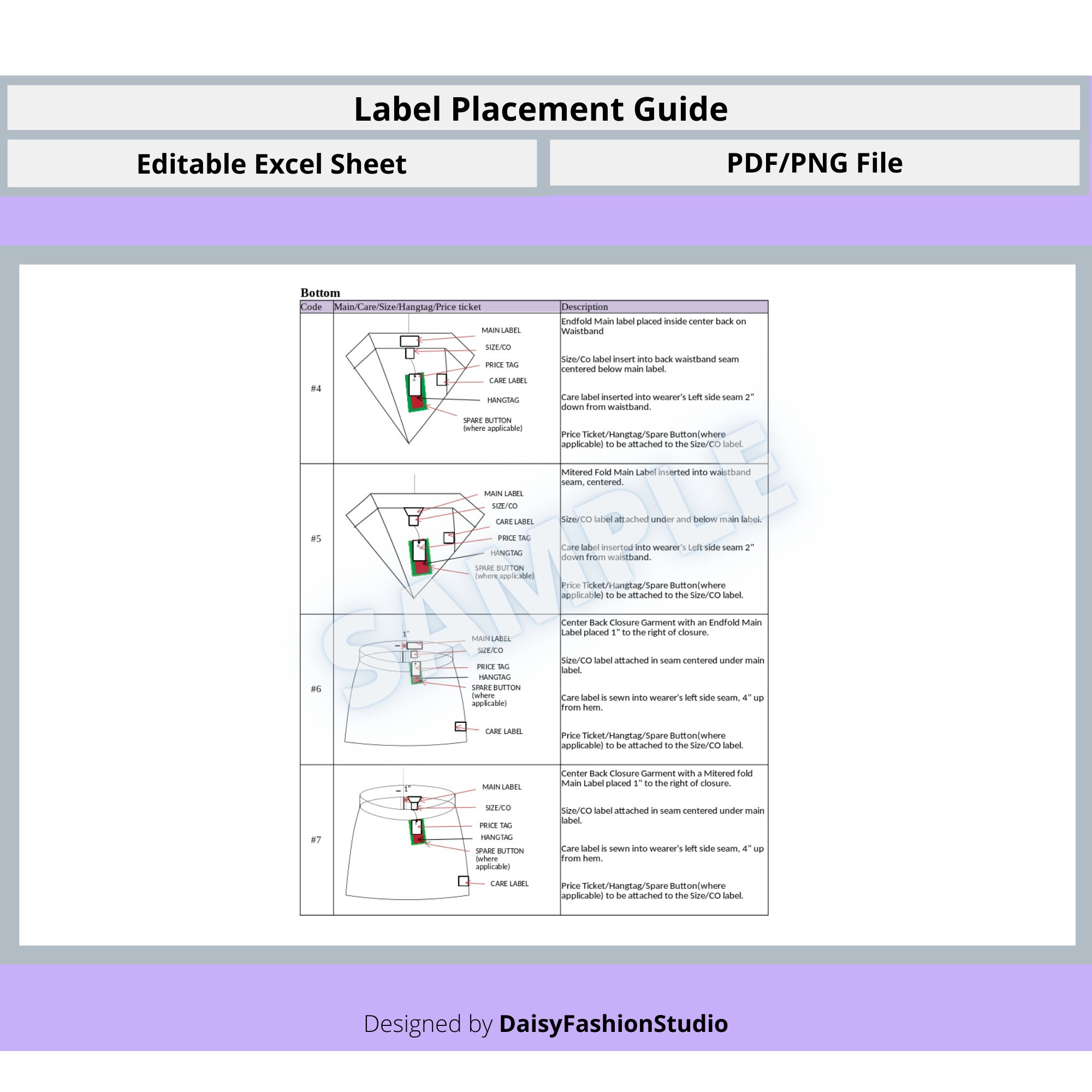 Label Placement Guide for Apparel Industry - Etsy