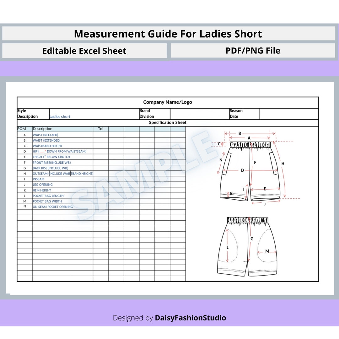 Complete Measurement Guide for Ladies Short; Point of Measurement Guide ...