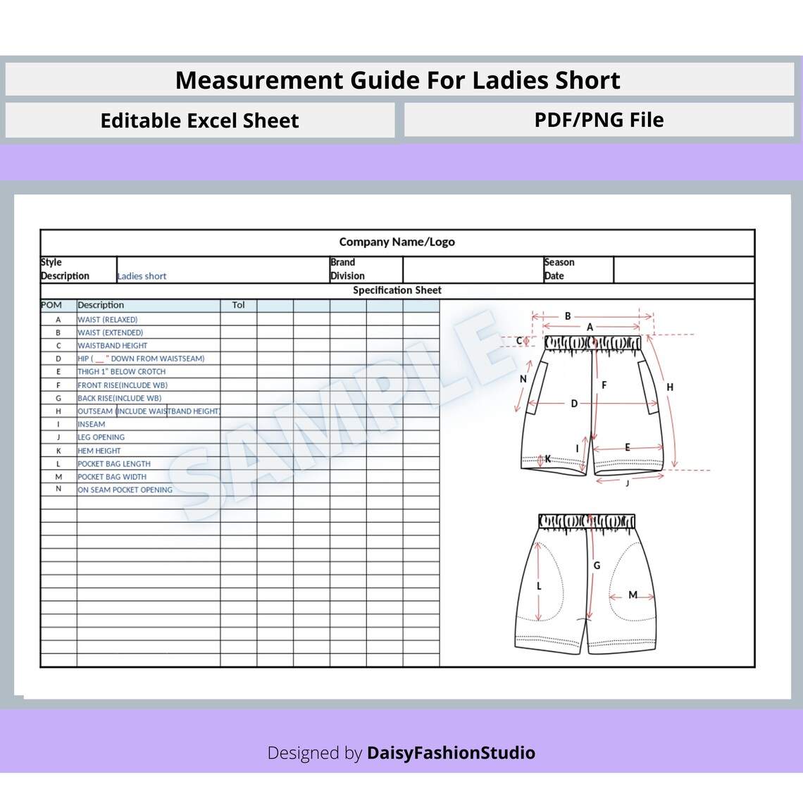 Complete Measurement Guide for Ladies Short; Point of Measurement Guide ...
