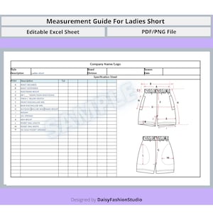 Complete Measurement Guide for Ladies Short; Point of Measurement Guide ...