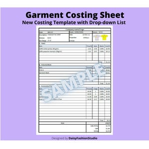 Garment Costing Sheet Template; Easy Excel Cost Sheet Template for ...
