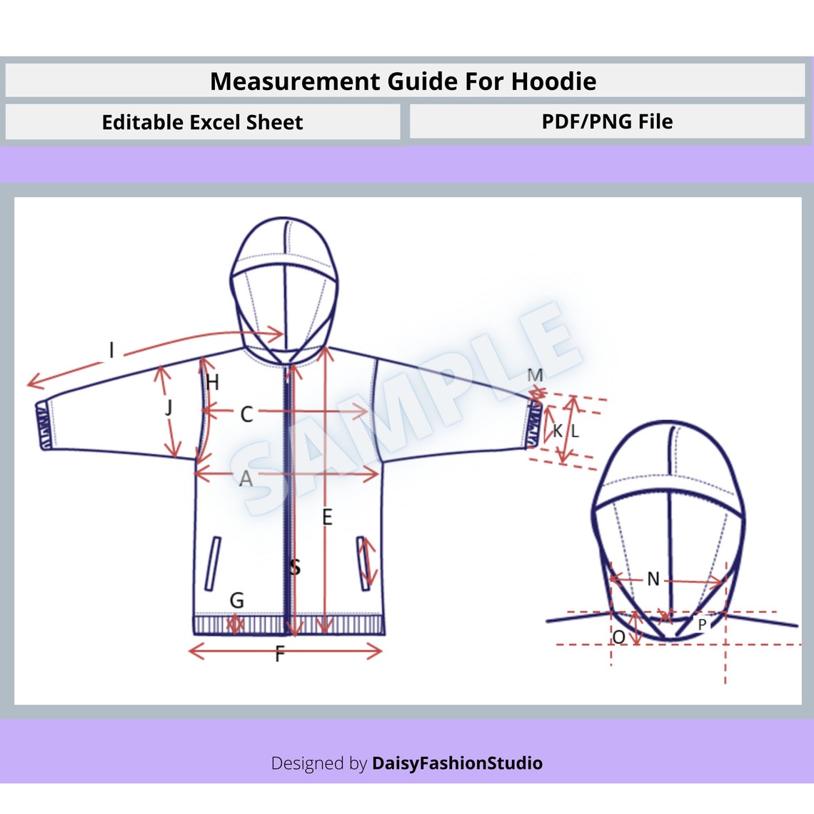 Complete Measurement Guide for Hoodie; Point of Measurement Guide for ...