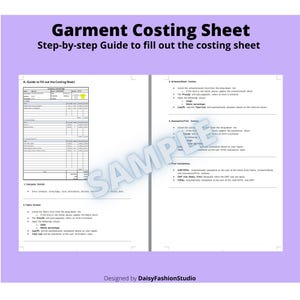 Garment Costing Sheet Template; Easy Excel Cost Sheet Template for ...