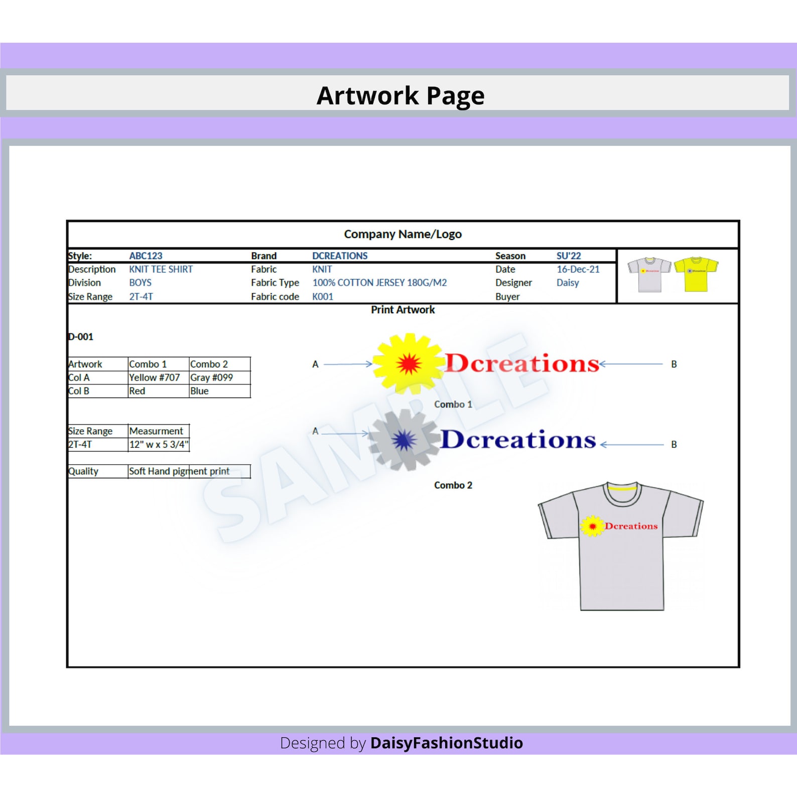 Complete Teck Pack Template Kit for Apparel Industry; Fashion Design ...
