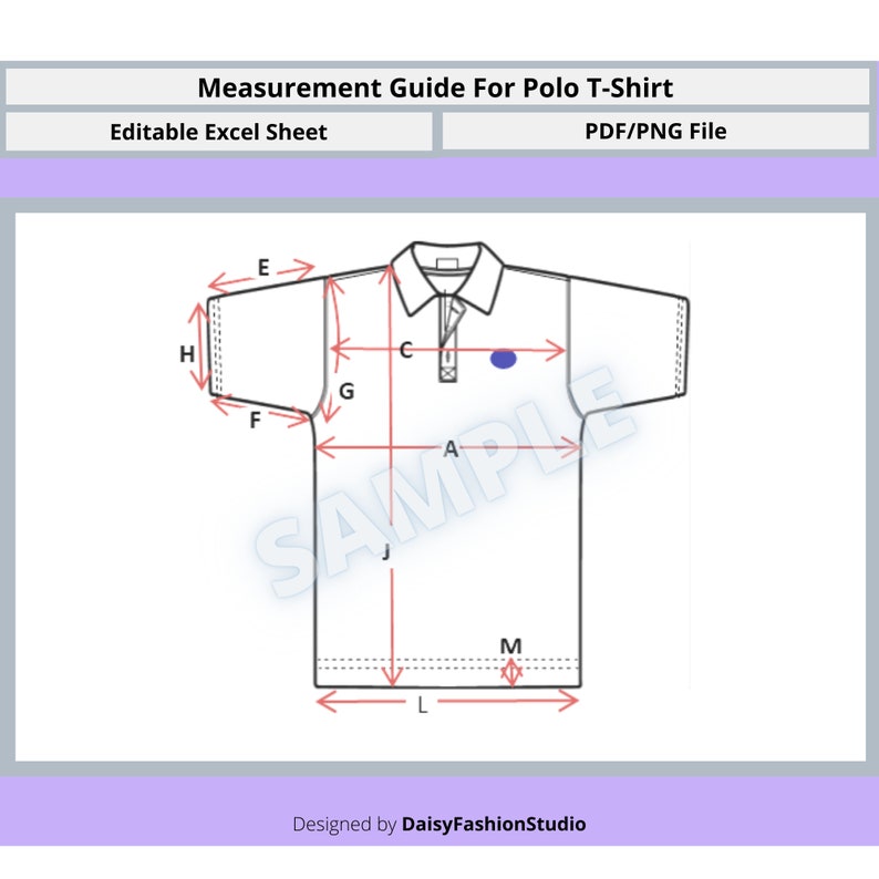 Complete Measurement Guide for Polo T-shirt; Point of Measurement Guide ...