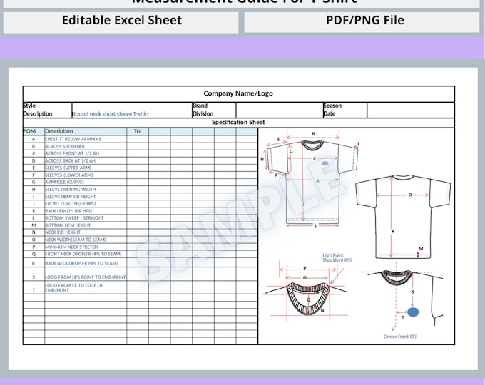 9 PAGES Fashion Measurement Guide - Garment Specification Sheet in PDF ...