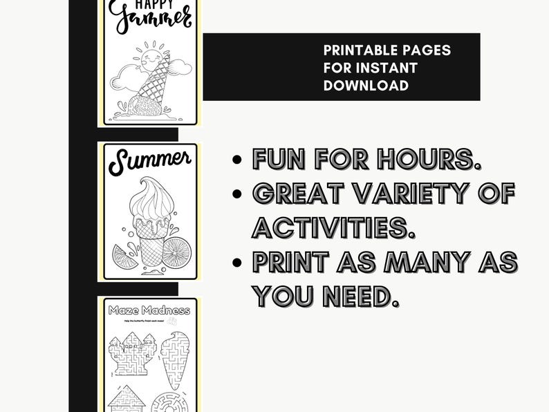 Fun Printables for Kids Kids Summer Activity Printablesfun Summer ...