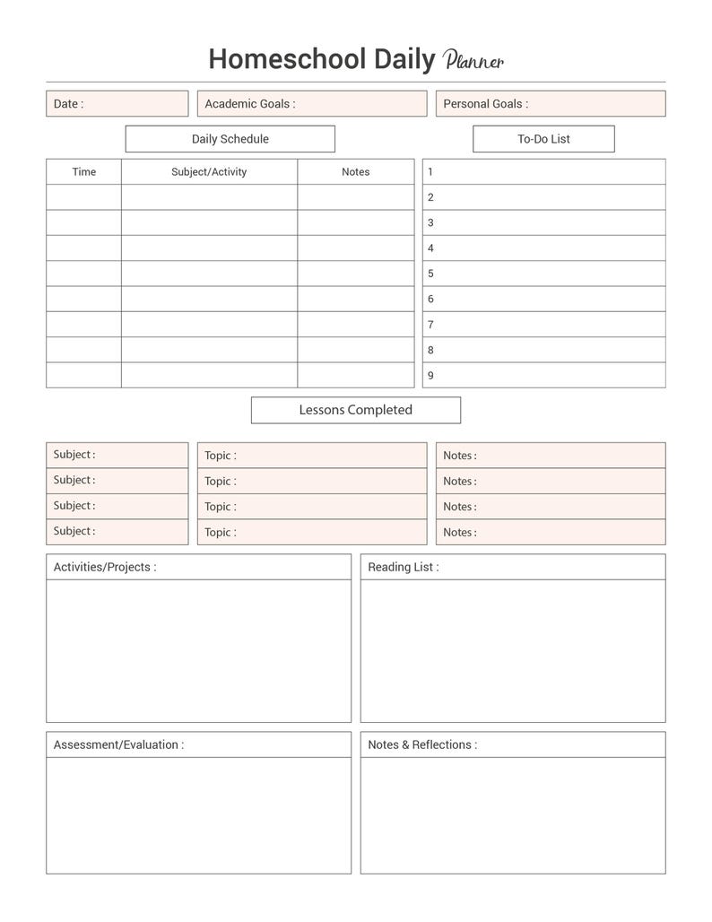 Homeschool Planner Printable, School Planner, Mom, Teacher Planner ...