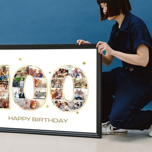 100th Birthday Poster Photo Collage Canva Poster, Customizable Canva ...
