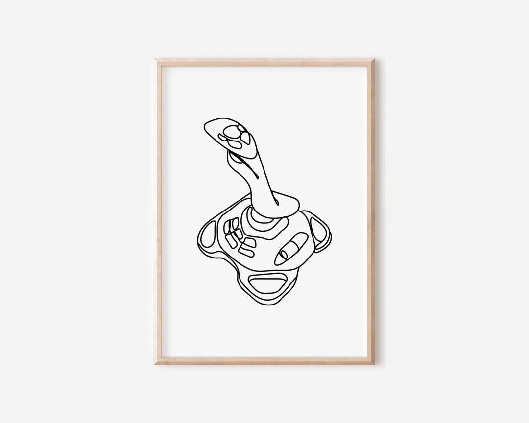 Minimalist Gaming Line Art, Gamer Wall Decor, Modern Gaming Art Print ...