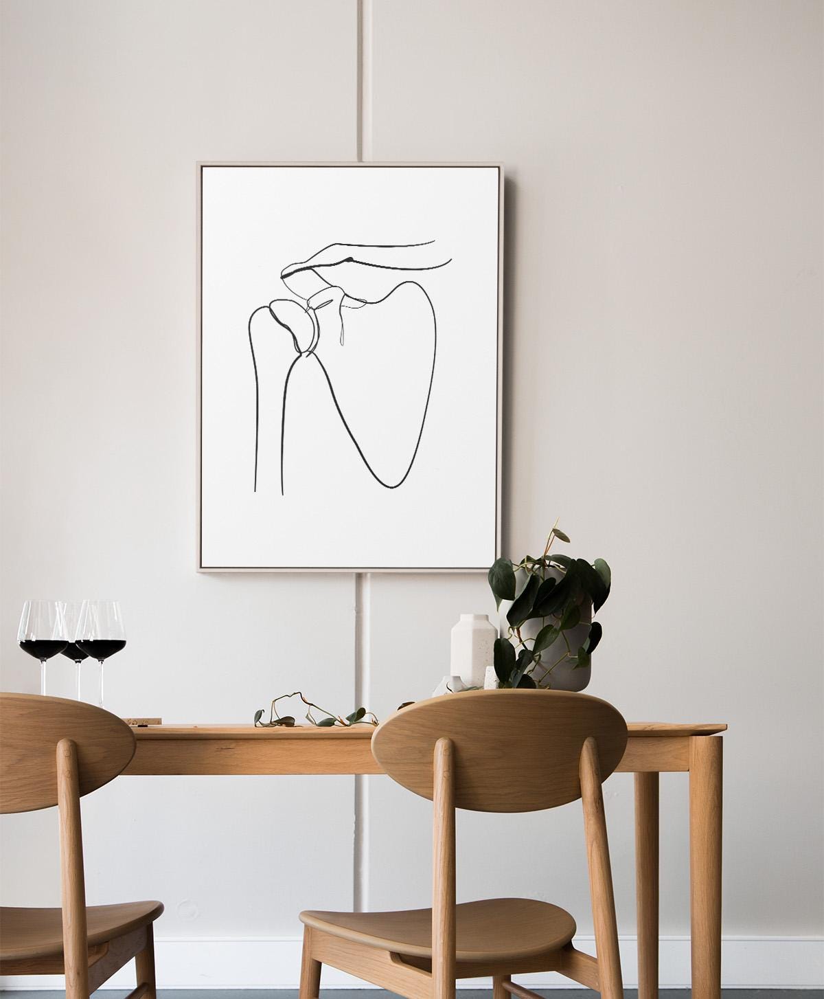 Minimalist Human Anatomy Line Art, Ortho Office Decor, Minimalist Line ...