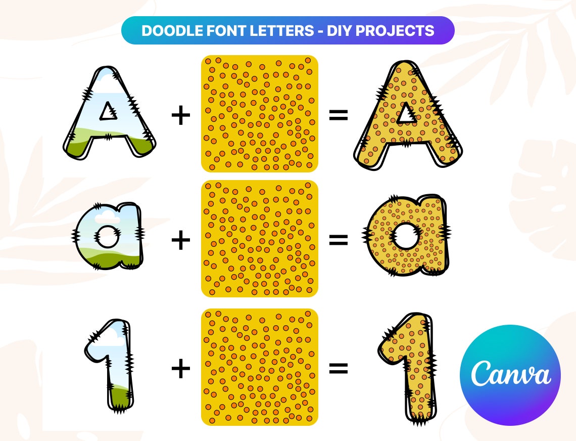 Doodle Letters Canva Template Alphabet Letter Doodle Letter Etsy