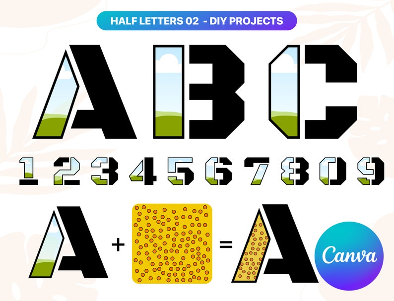 Half Letters Canva Template Alphabet Letter Doddle Letter - Etsy Denmark